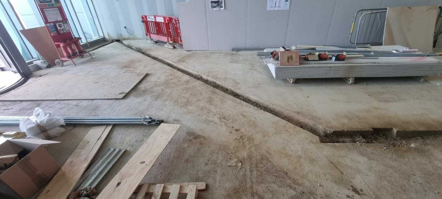 Cutting a Channel into Concrete High-Rise Slab for Plumbing - Plumbing ...