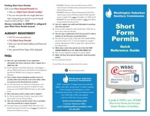 WSSC Short Form Plumbing Permit Cost Guide 2026 - Plumbing Tips Today